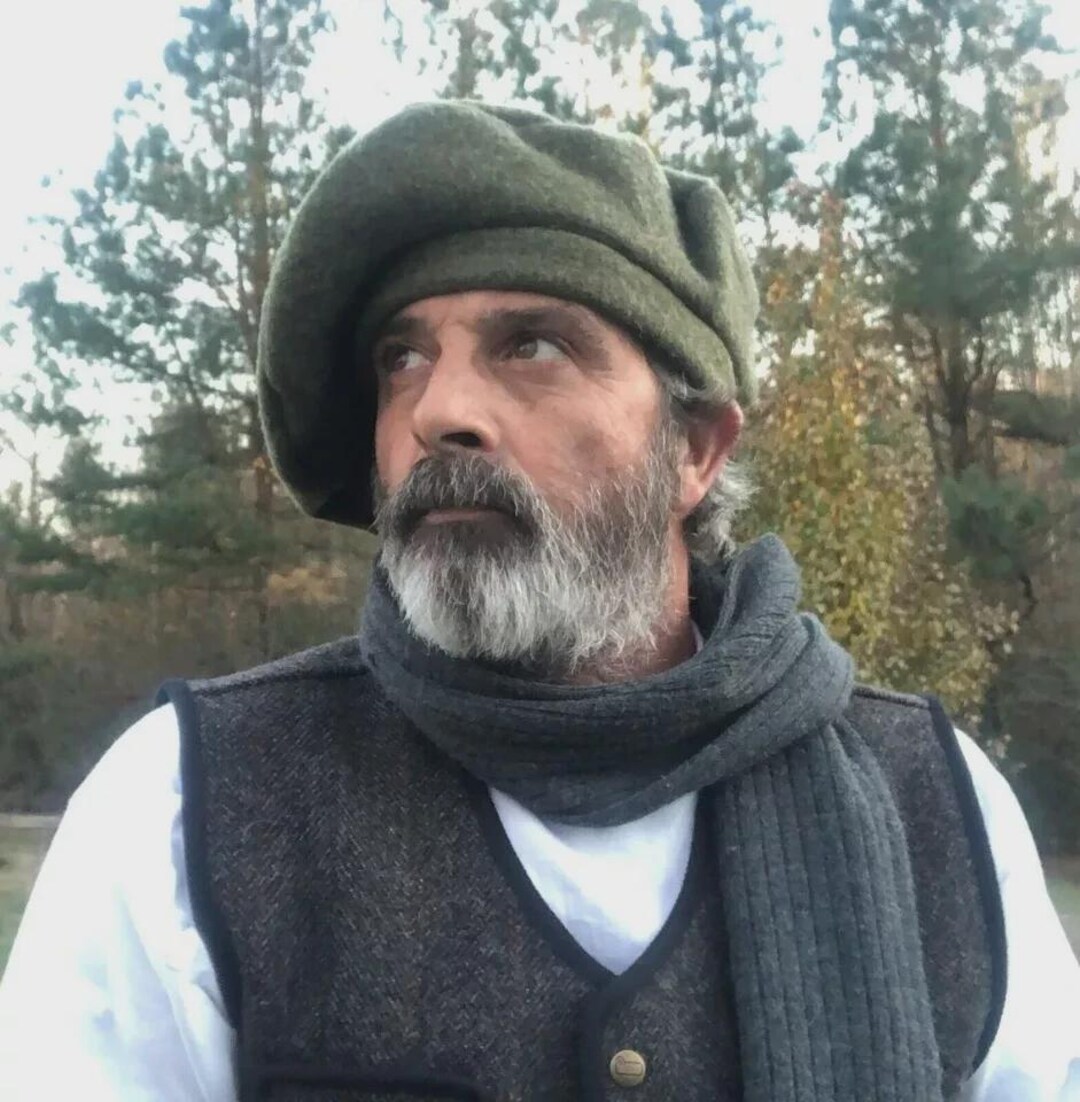 Traditional Army Green Wool Scot Bonnet Scottish Highlander Tam Hat ...