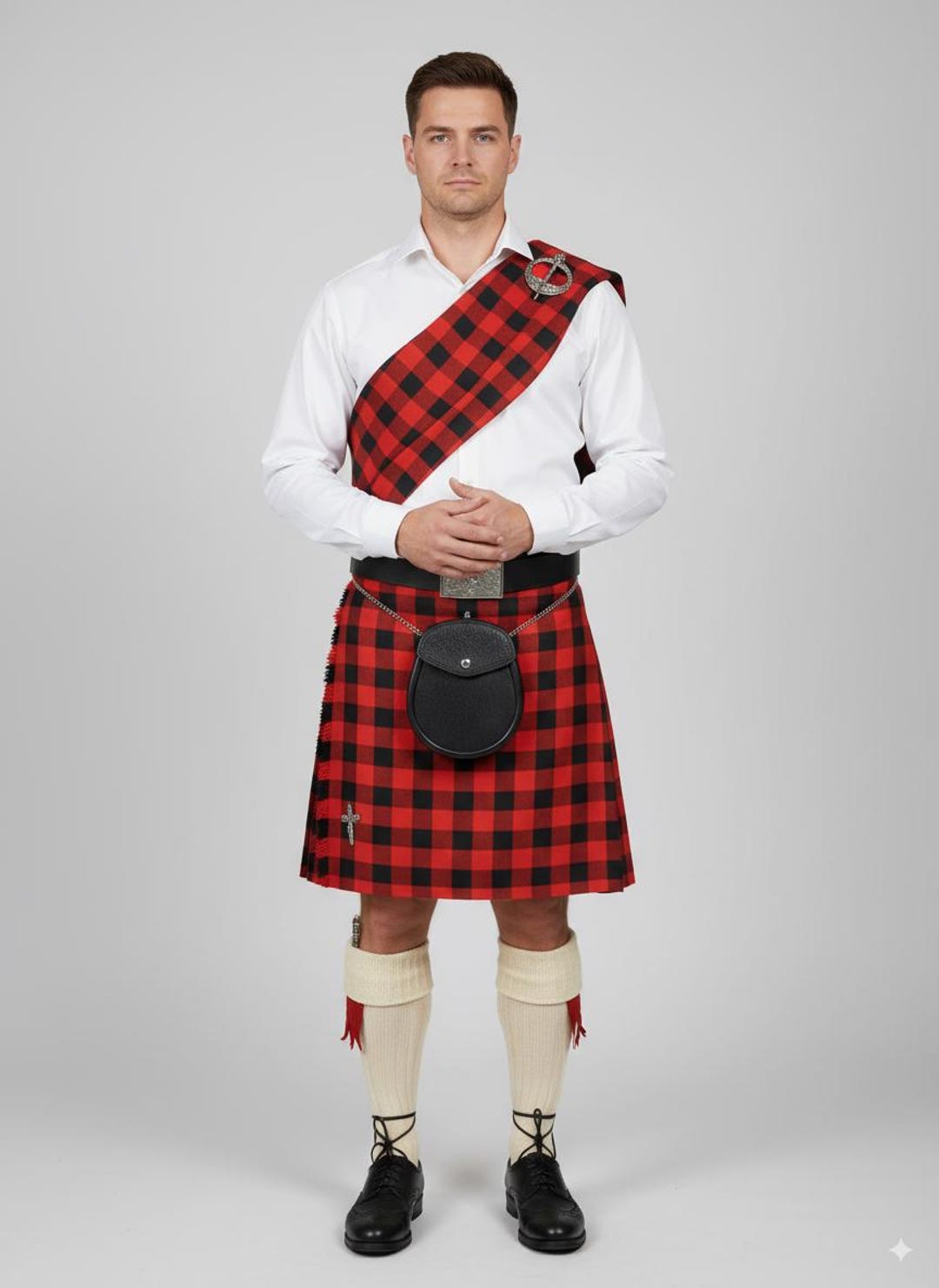 Scottish Great Kilts Men's Traditional Highland Tartan Great Kilt ...
