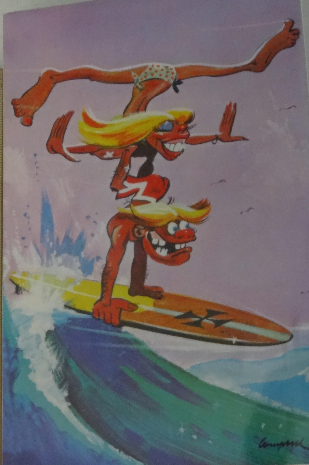 HAWK Weird-ohs Silly Surfers "hot Dogger and Surf Bunny Riding Tandem ...