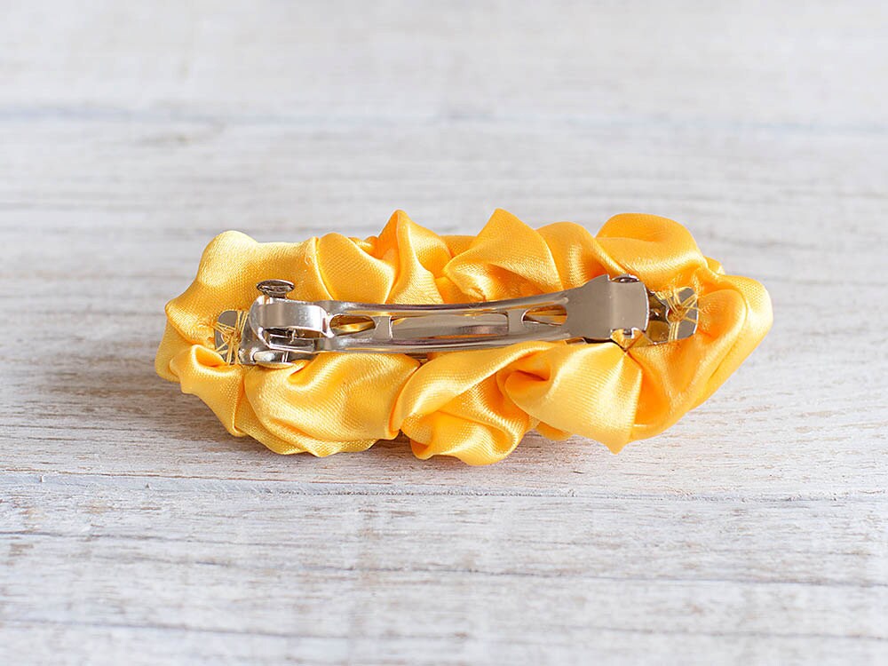 Yellow Fabric French Barrette Hair Clip Hair Slide Bright - Etsy