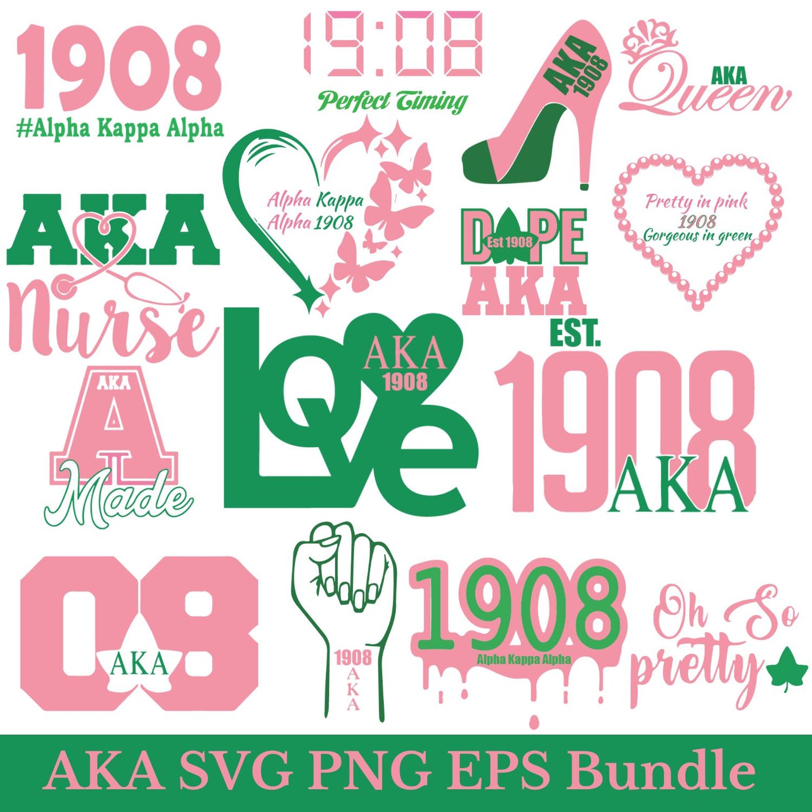 AKA Svg Bundle,alpha Kappa Alpha Png, AKA Letter Svg, Rush Svg, Greek ...