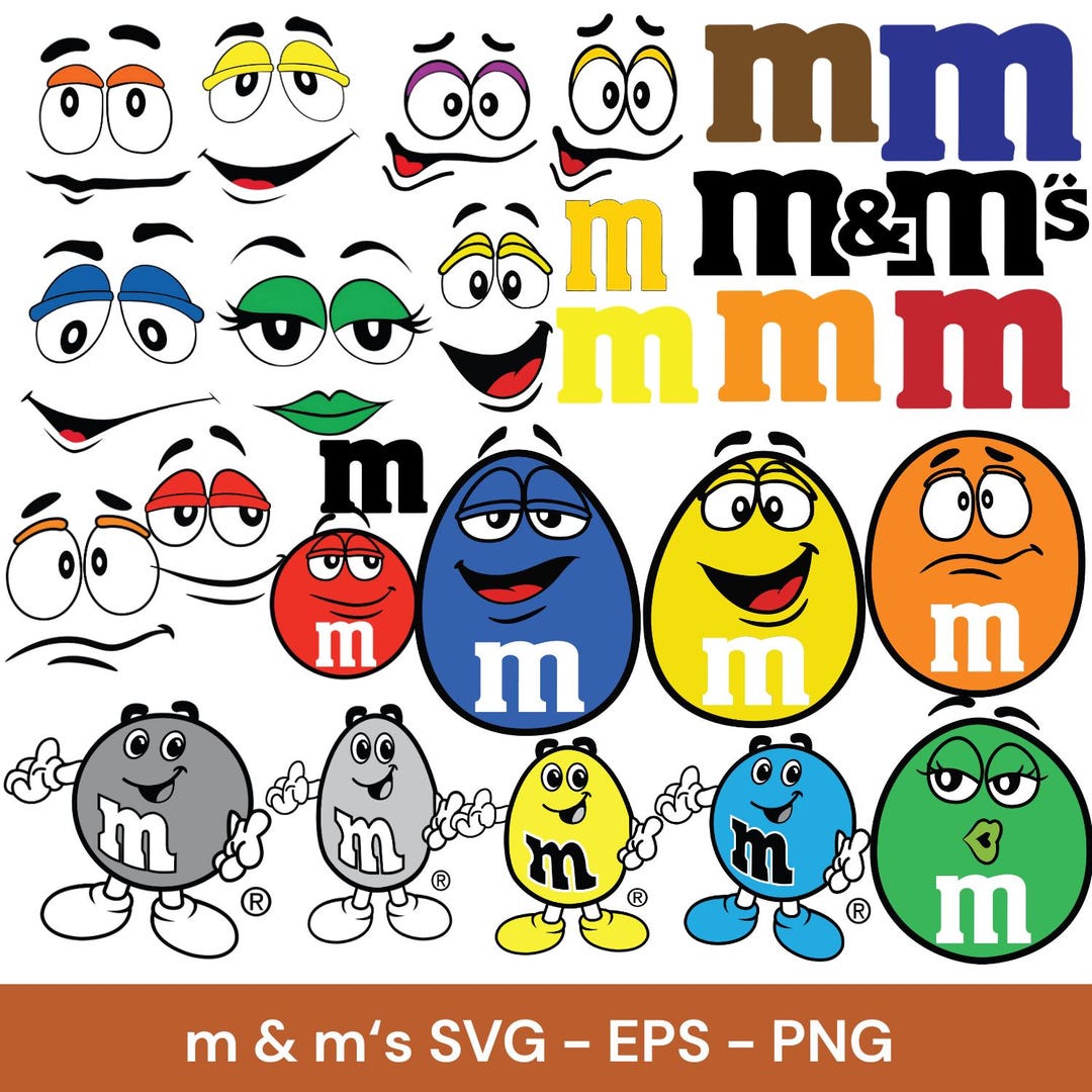 M and M Faces Svg,face Svg,svg for Cricut,layered Files,tshirt Face Svg ...