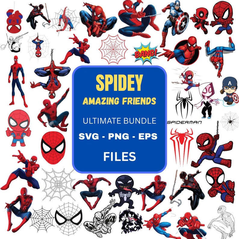 Spiderman Svg Bundle,spiderman Png Bundle,spiderman Svg,spiderman ...