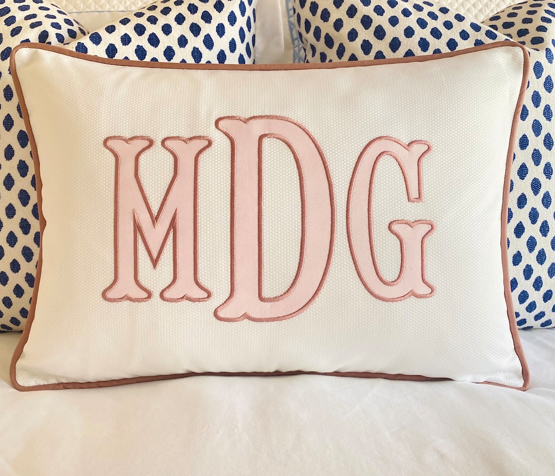 Classic Monogram Pillow Cover - Etsy