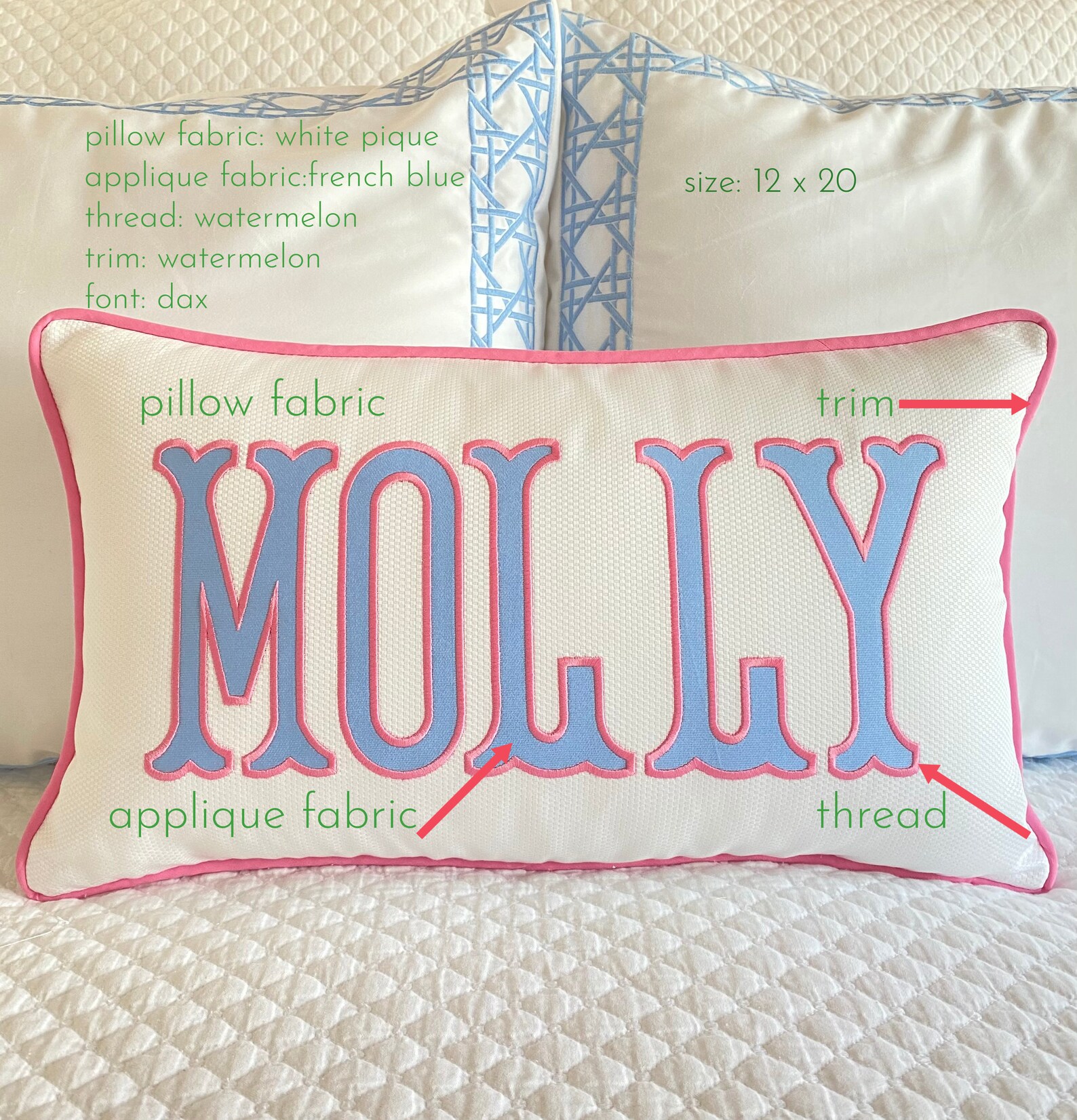Applique Name Pillow Cover - Etsy