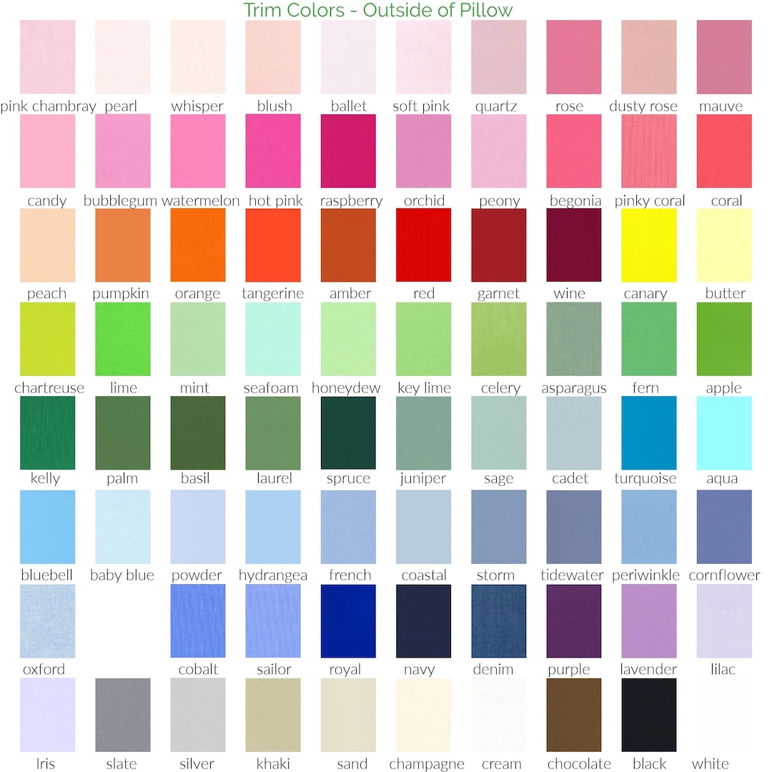Trim Color Fabric Samples – Coordinating Fabric Trims for Custom ...