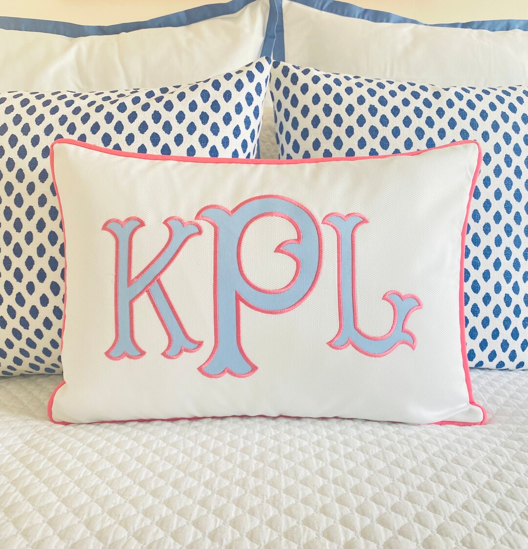 Applique Monogram Pillow Cover - Etsy