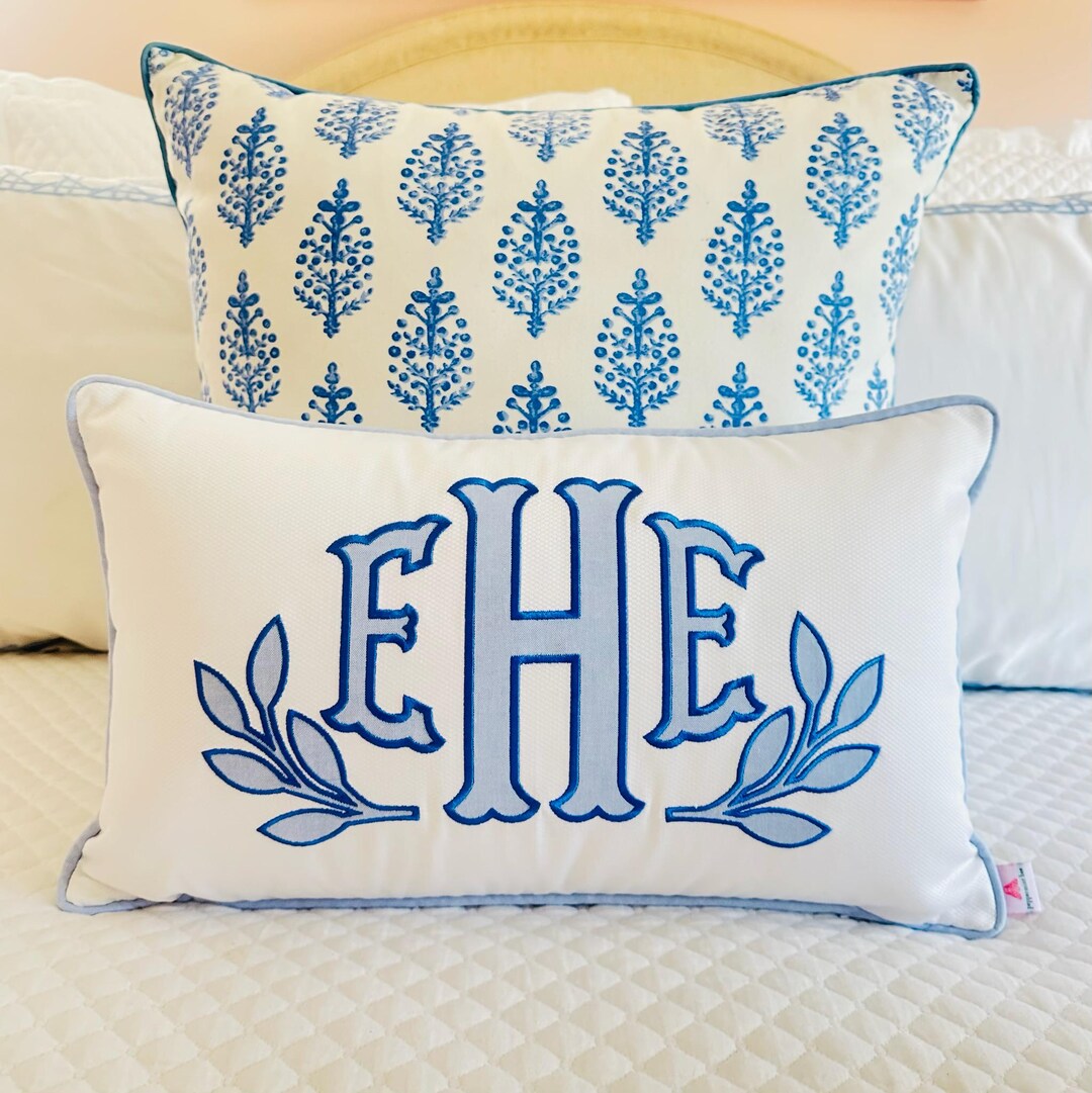 Applique Monogram Pillow Cover - Etsy