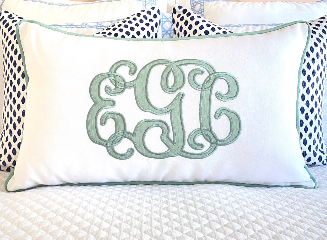 Shabby Chic Monogram Pillow Cover - Etsy
