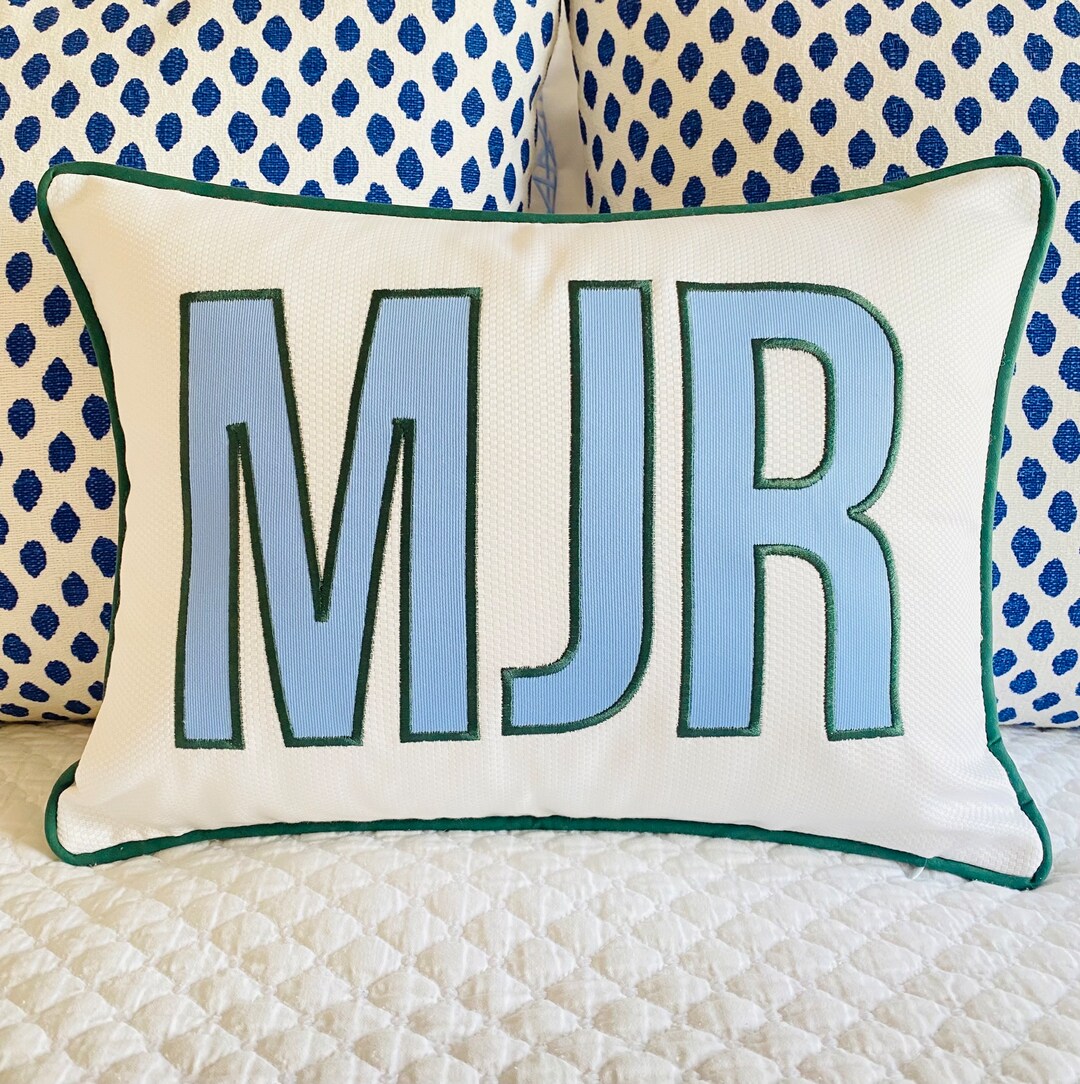 Applique Monogram Pillow Cover - Etsy
