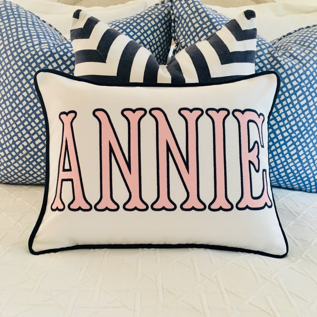 Applique Name Pillow Cover - Etsy