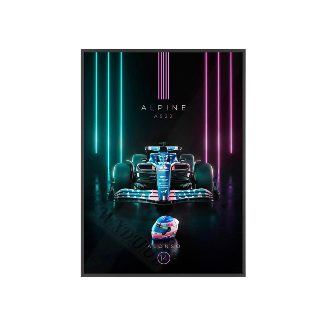 Formula 1 Racing Poster With Wooden Frame, F1 Decor for Car Lovers ...
