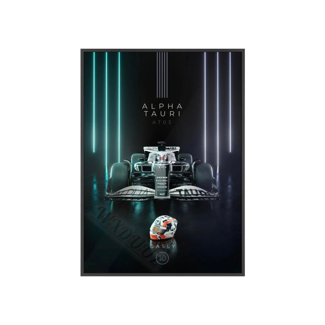 Formula 1 Racing Poster With Wooden Frame, F1 Wall Art for Car ...