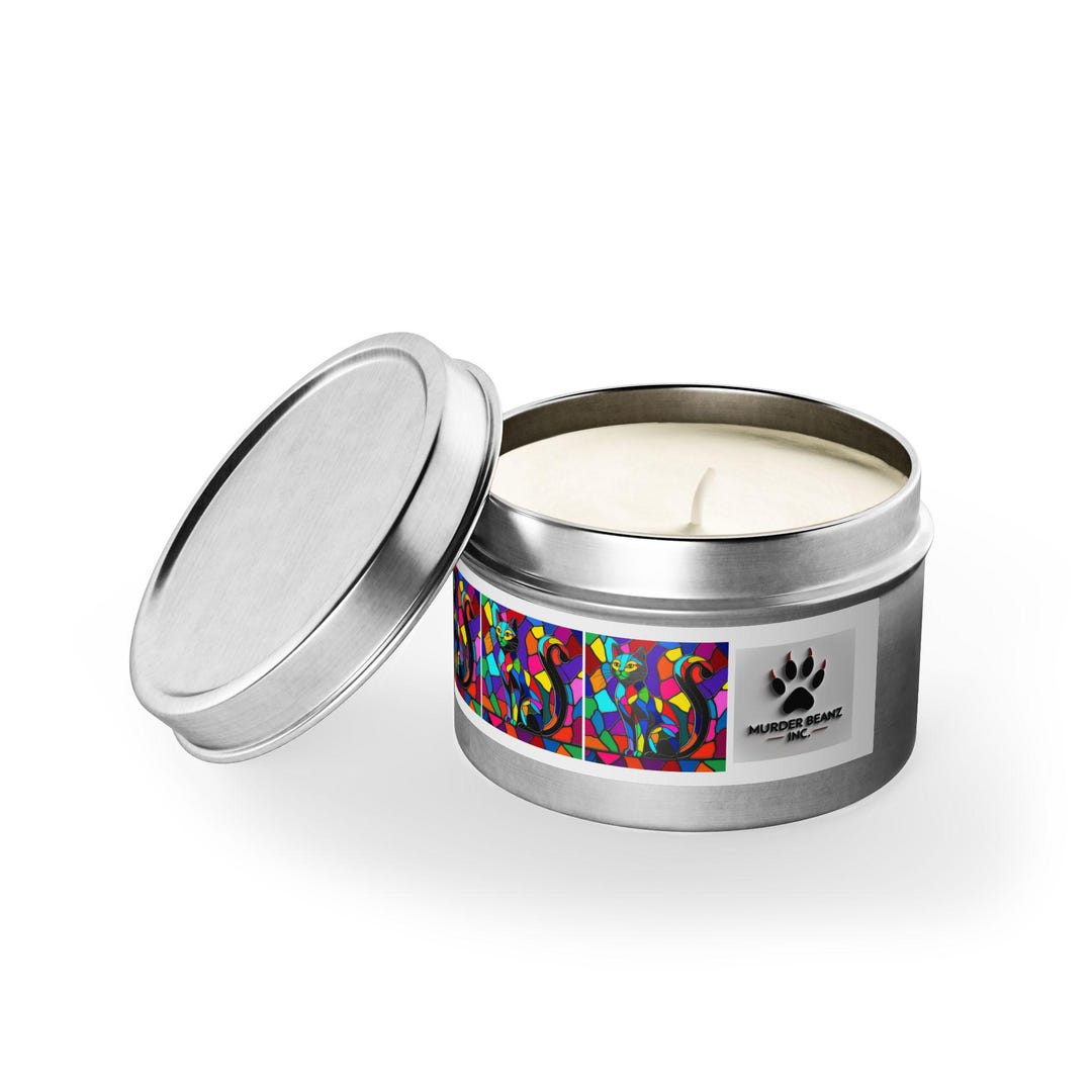 Colorful Cat-themed Tin Candles - Murder Beanz Inc Designs - Etsy