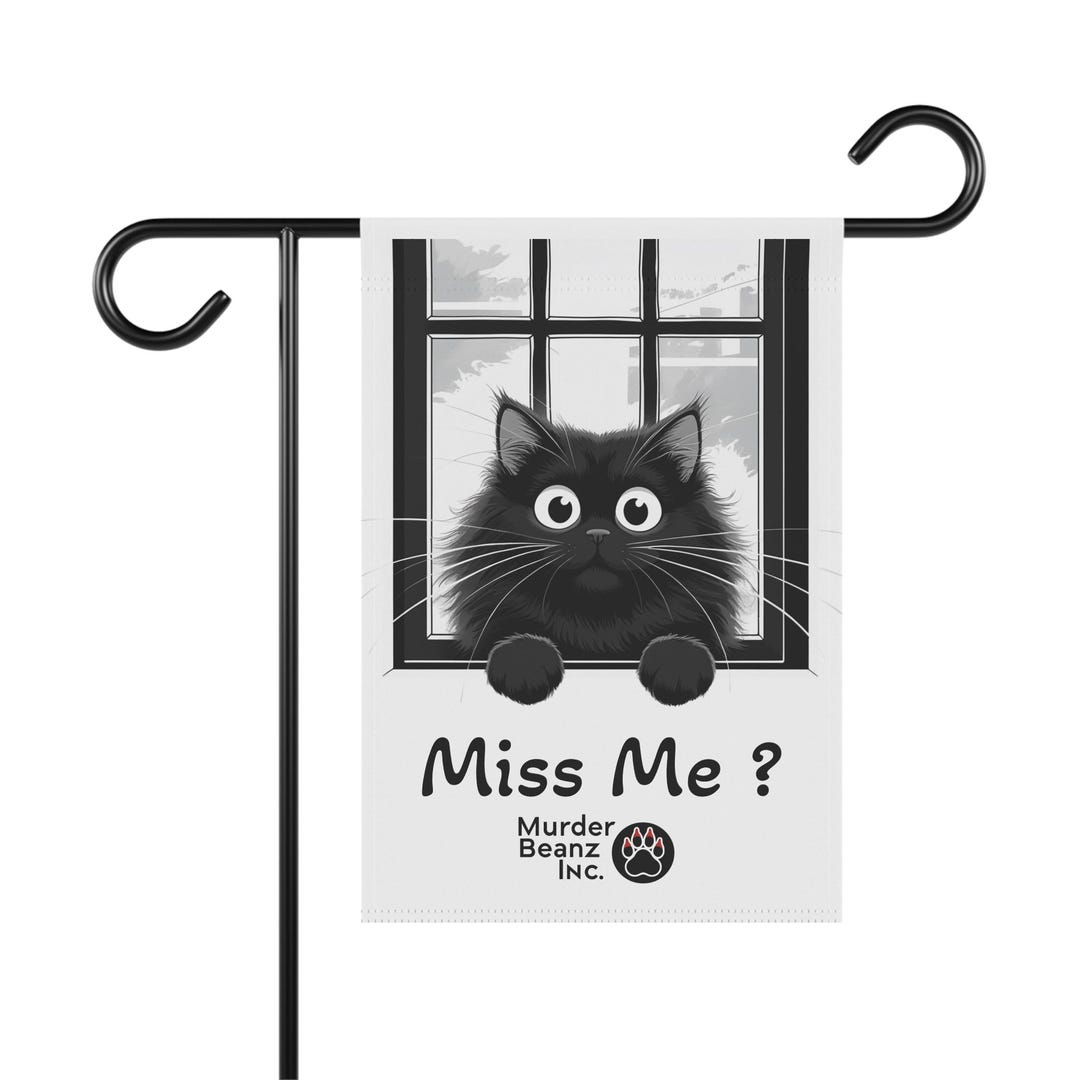 Whimsical Cat Garden Banner, Cute Outdoor Decor - Murder Beanz Inc - Etsy