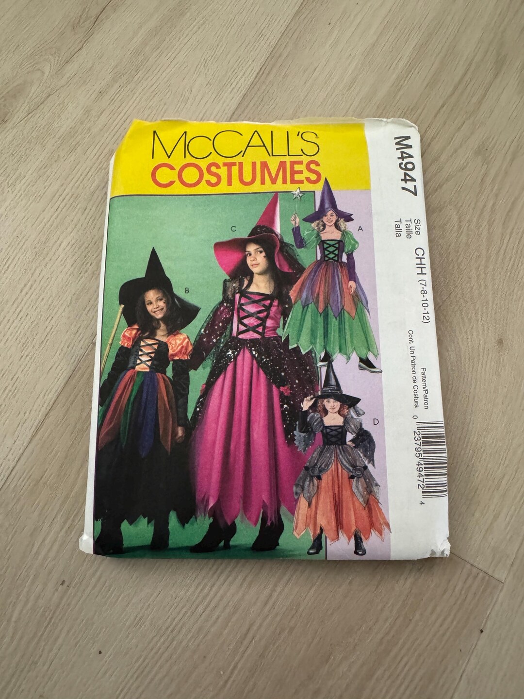 Mccalls Costumes 4947 Witch Dress and Hat Child Size 7-12 - Etsy