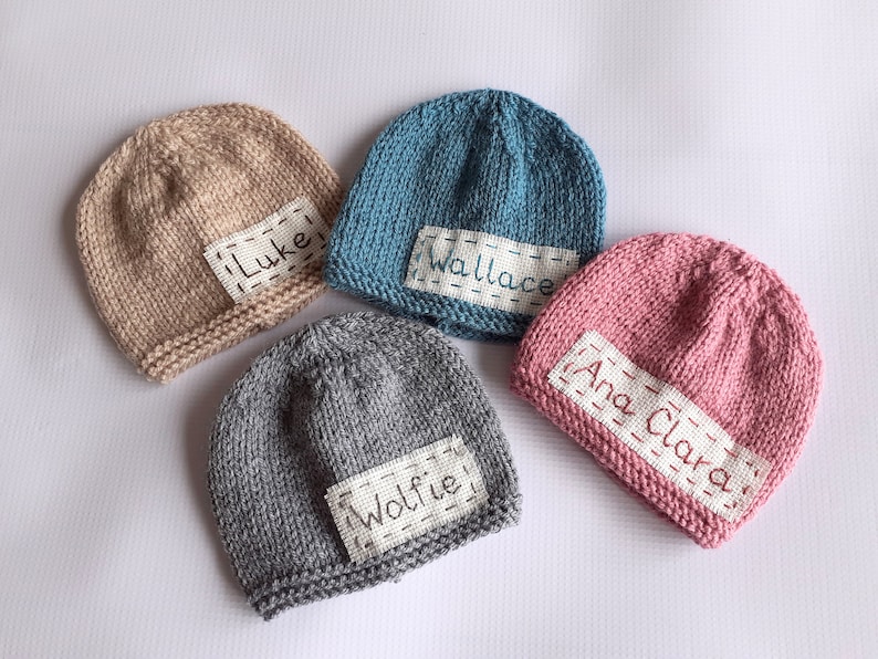 Name Tag ONLY Custom Wording Hand Embroidered Stitched Baby - Etsy