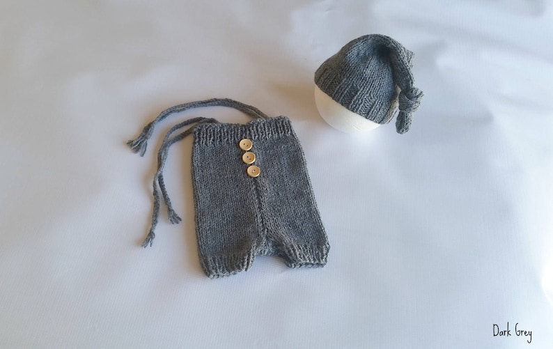 Knit Newborn Photo Prop Outfit, Infant Knot Hat Romper Set, Baby Shower ...