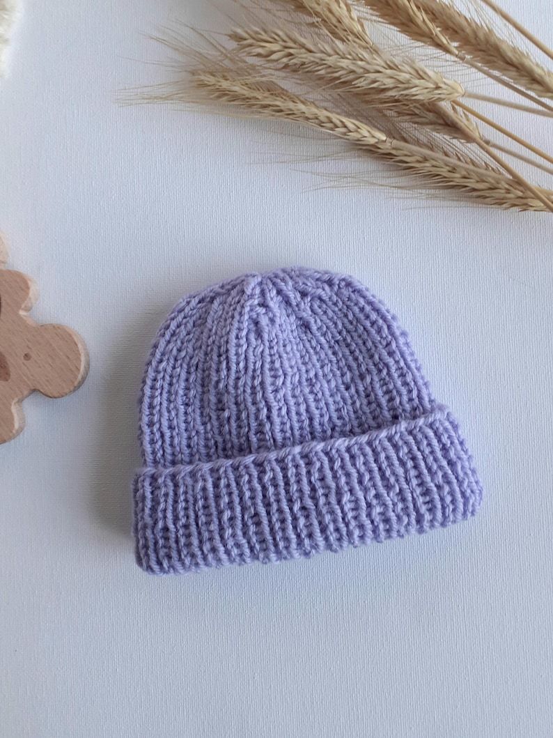 Soft Knitted Baby Beanie, Custom Colours Newborn Coming Home Hat ...
