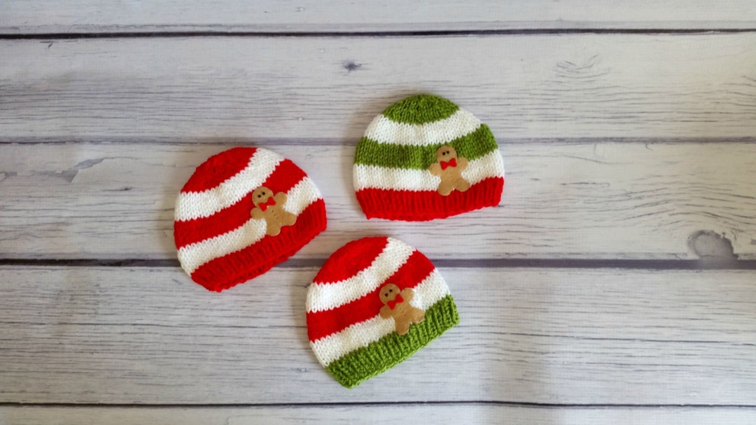 Newborn Gingerbread Man Christmas Hat- Baby Boy Girl Christmas Holidays ...