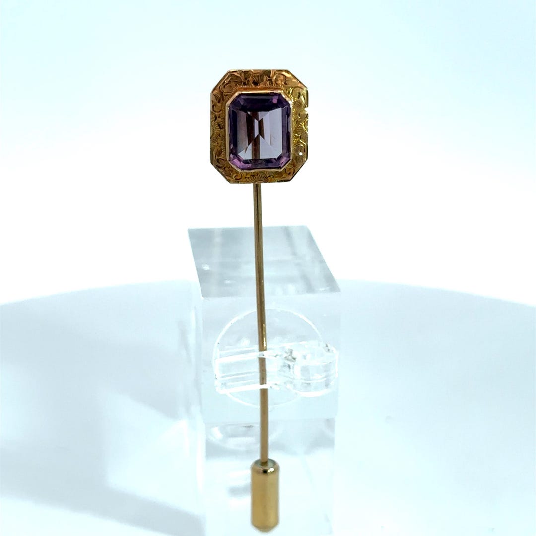 Vintage 1940's 2 CT Amethyst Stick Pin - Etsy