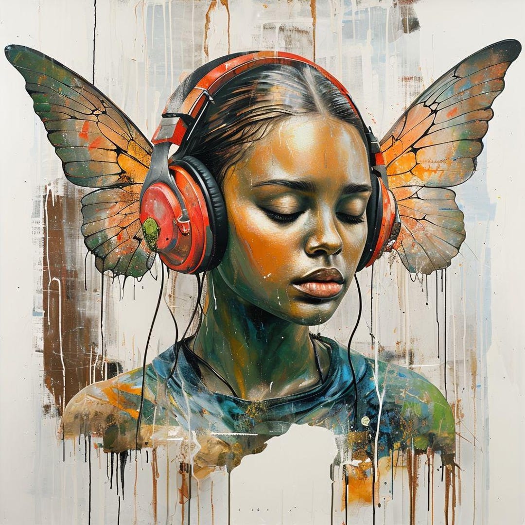 African Digital Art, Download Print, AI Art, Headphone Art, African ...