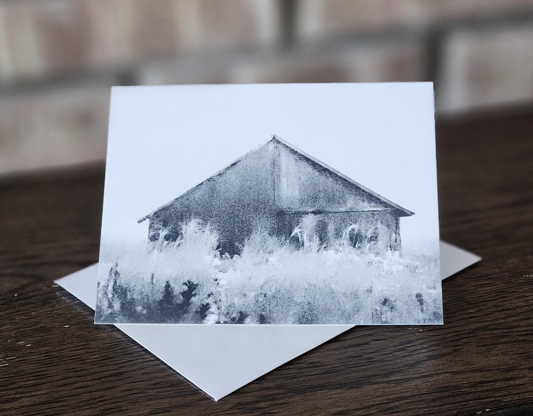 Set of 5 Barn Note Cards, Featuring a Black & White Barn Photo. an Old ...