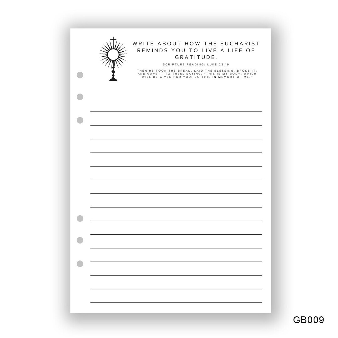 The Eucharist, Journaling Page, Christian Planner, Catholic Planner ...