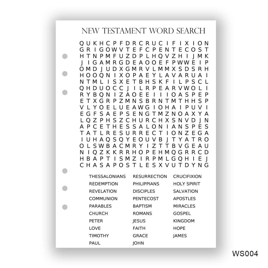 New Testament Word Search, Easter Journaling Page, Christian Planner ...