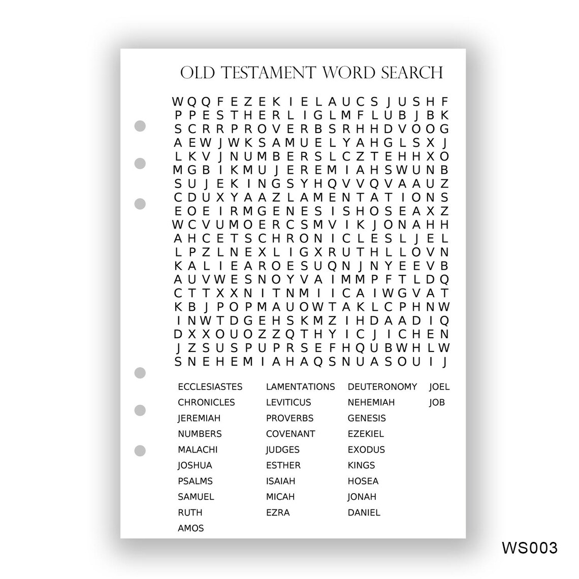 Old Testament Word Search, Easter Journaling Page, Christian Planner ...