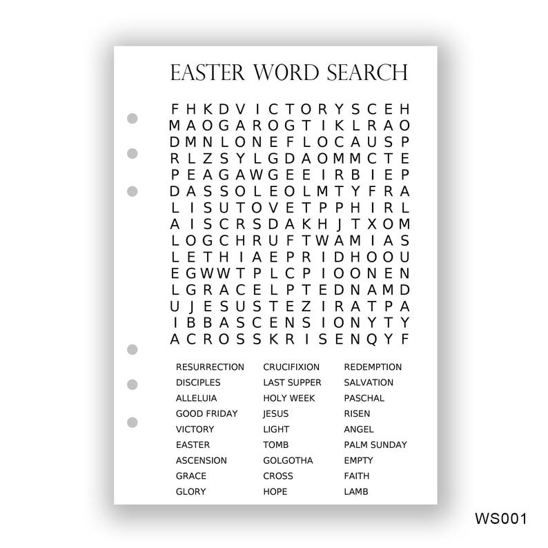 Easter Word Search, Easter Journaling Page, Christian Planner, Catholic ...