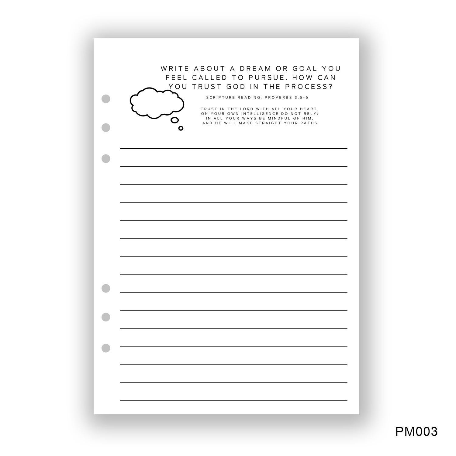 Dreams, Journaling Page, Christian Planner, Catholic Planner Insert ...