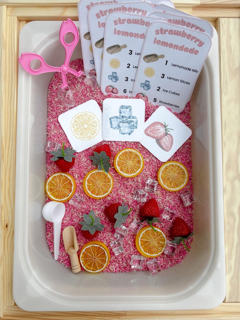 Strawberry Lemonade Sensory Bin - Etsy