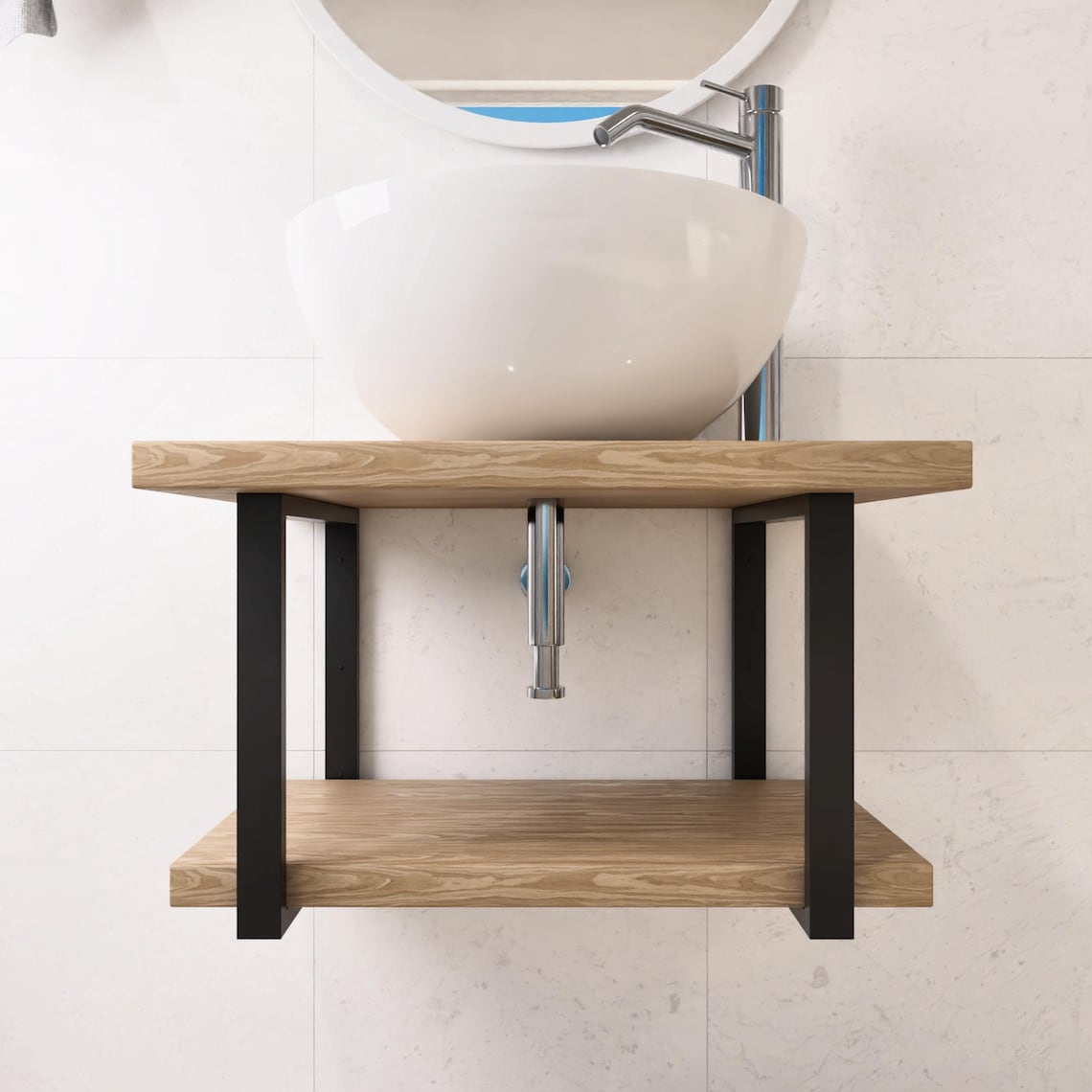 Double Shelf Bracket Washbasin, Vanity Support, Wall Mounted Sink ...