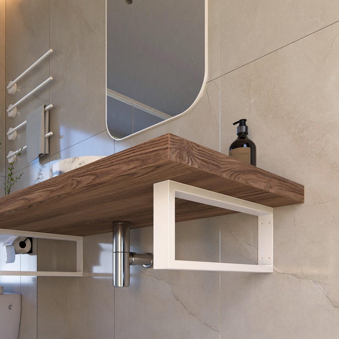 Metal Washbasin Bracket: Heavy Duty Sink Support, Floating Shelf ...