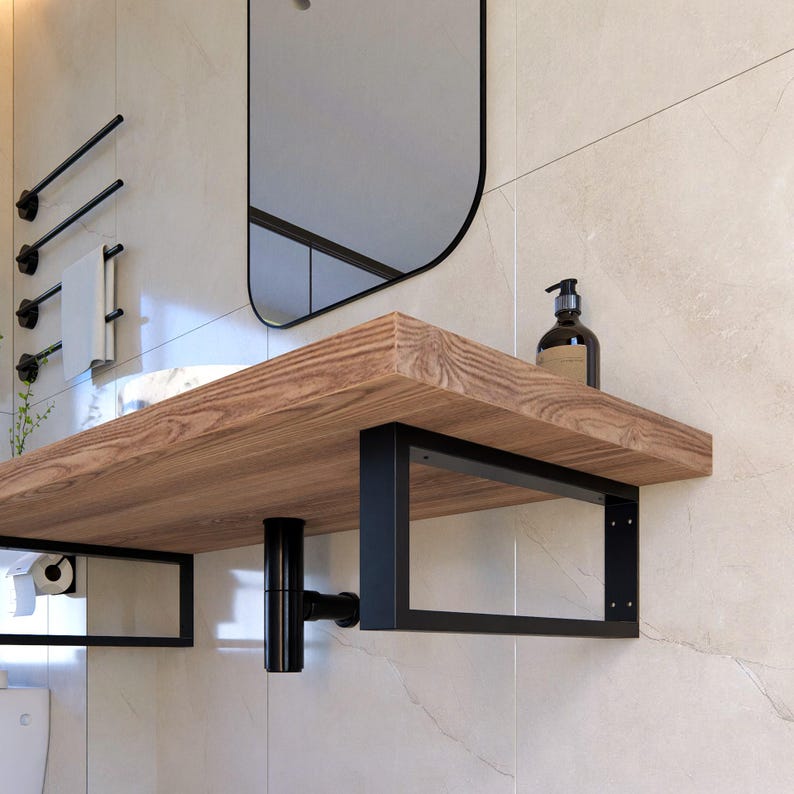 Metal Washbasin Bracket: Heavy Duty Sink Support, Floating Shelf ...