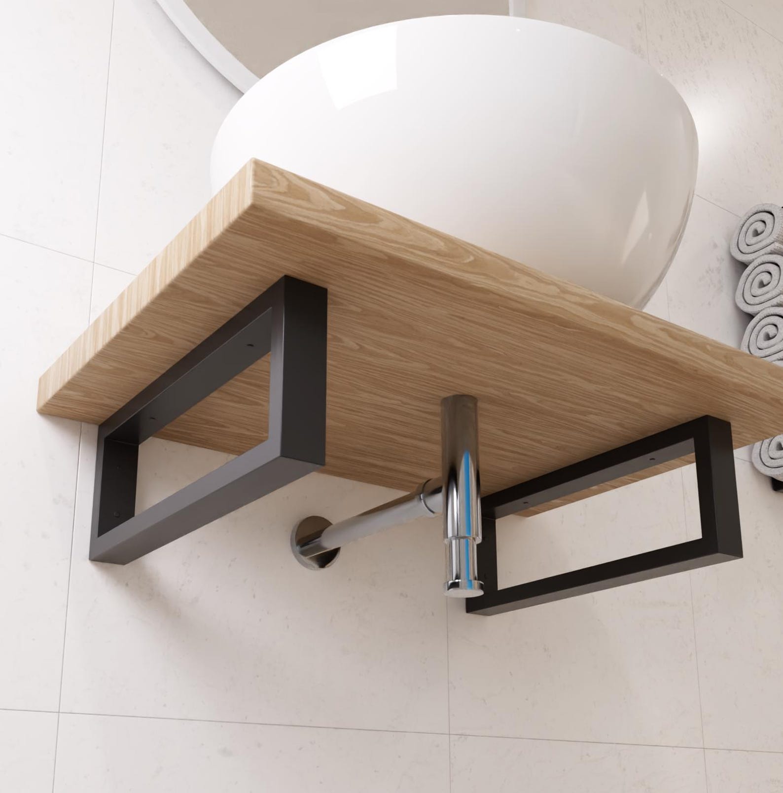 Metal Washbasin Bracket: Heavy Duty Sink Support, Floating Shelf ...