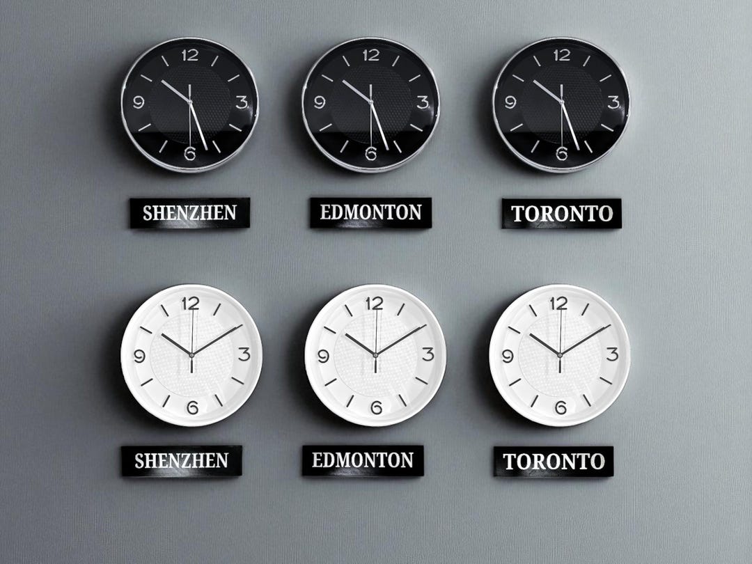 Clock Included World Name Cities Signs | Multiple Colors Modern Custom ...
