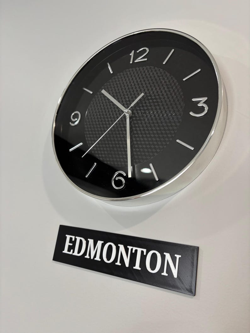 Clock Included World Name Cities Signs | Multiple Colors Modern Custom ...