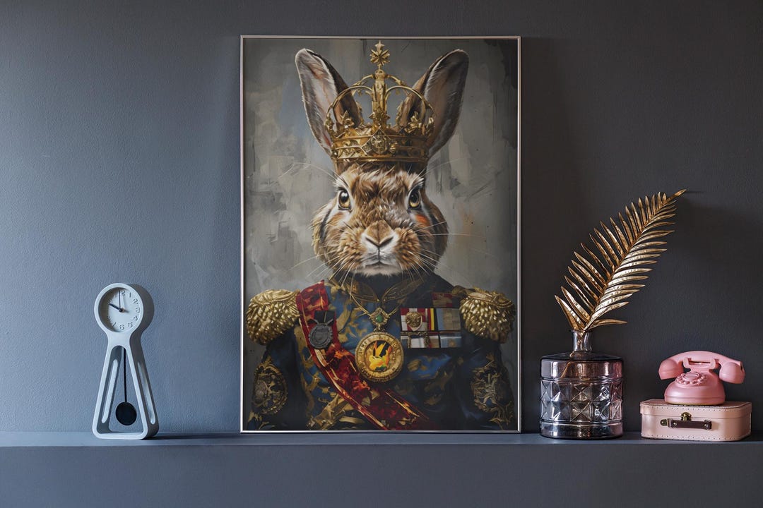 Royal Rabbit Portrait: Vintage Noble Animal Print (digital Download) - Etsy