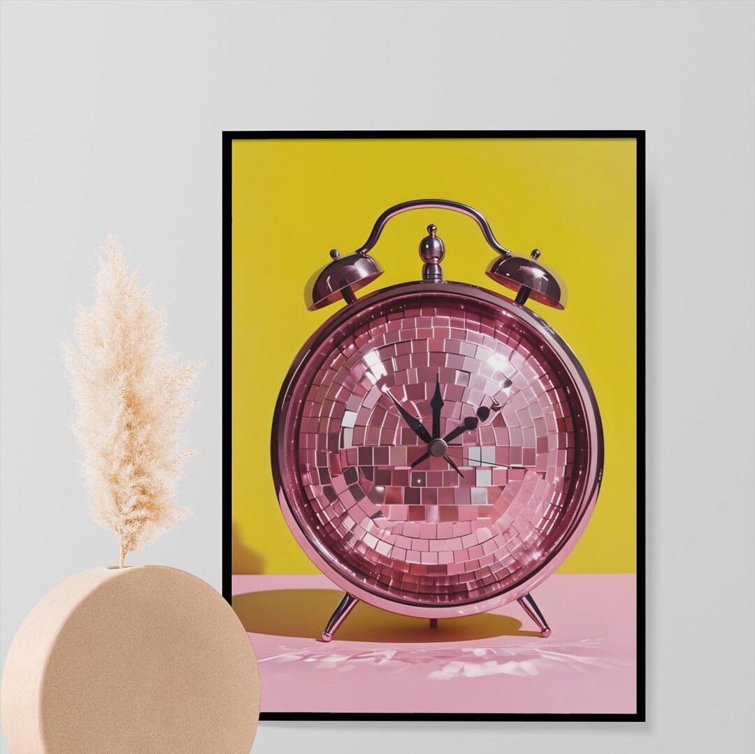 Disco Y2K Decor, Aesthetic Y2K Printable Clock, Coquette Dopamine Wall ...