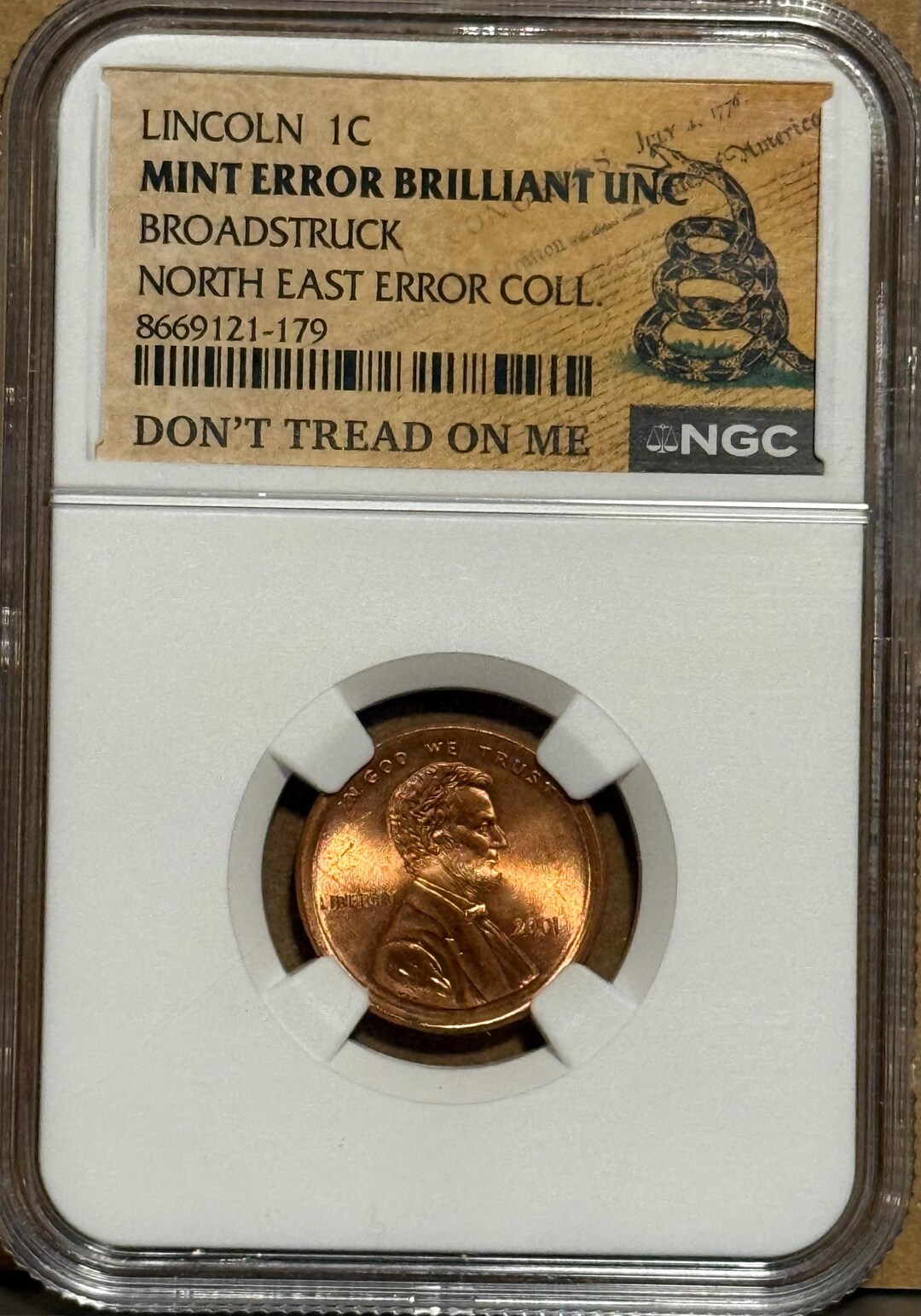 2001 P Lincoln Memorial Penny • MINT ERROR, Broadstruck • North East ...