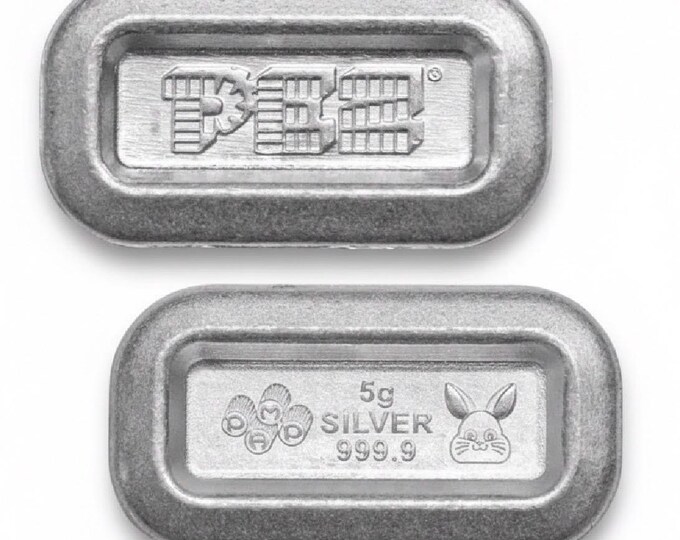 PEZ Candy Shaped Pure Silver Wafer Bar • 5 Grams 99.99% Fine Silver ...