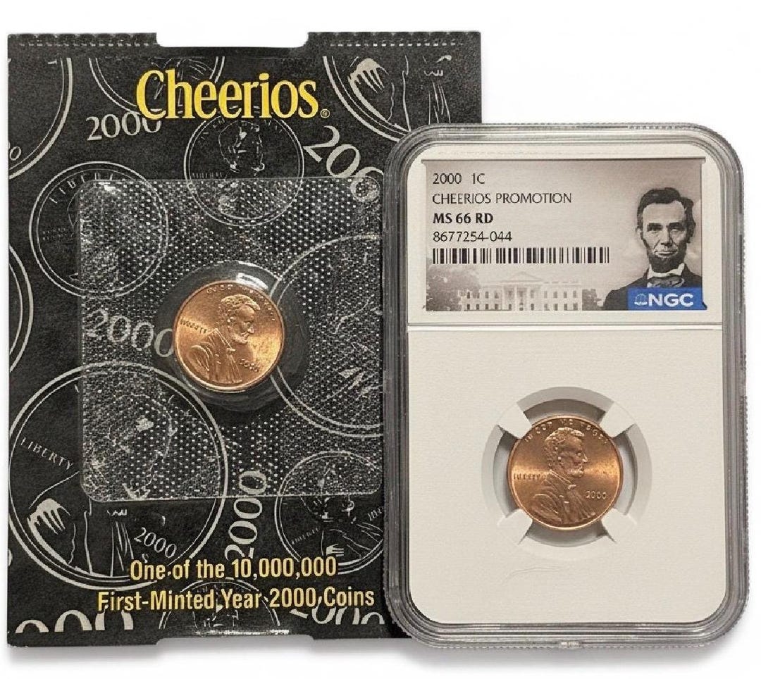 2000 P Cheerios Cent Lincoln Penny Set • Original Promotional Penny ...