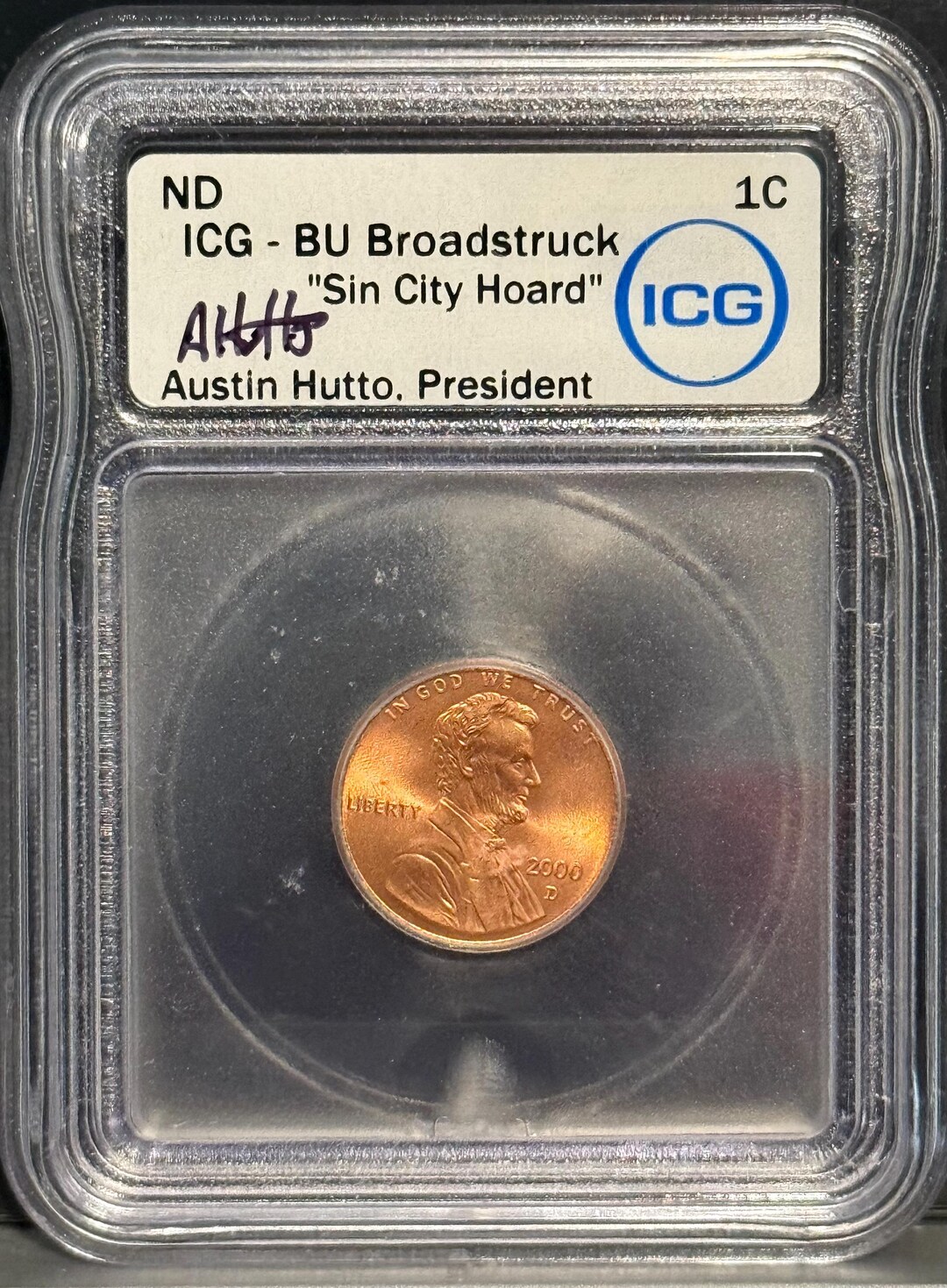 2000 D Lincoln Memorial Penny, One Cent • Broadstrike MINT ERROR ...