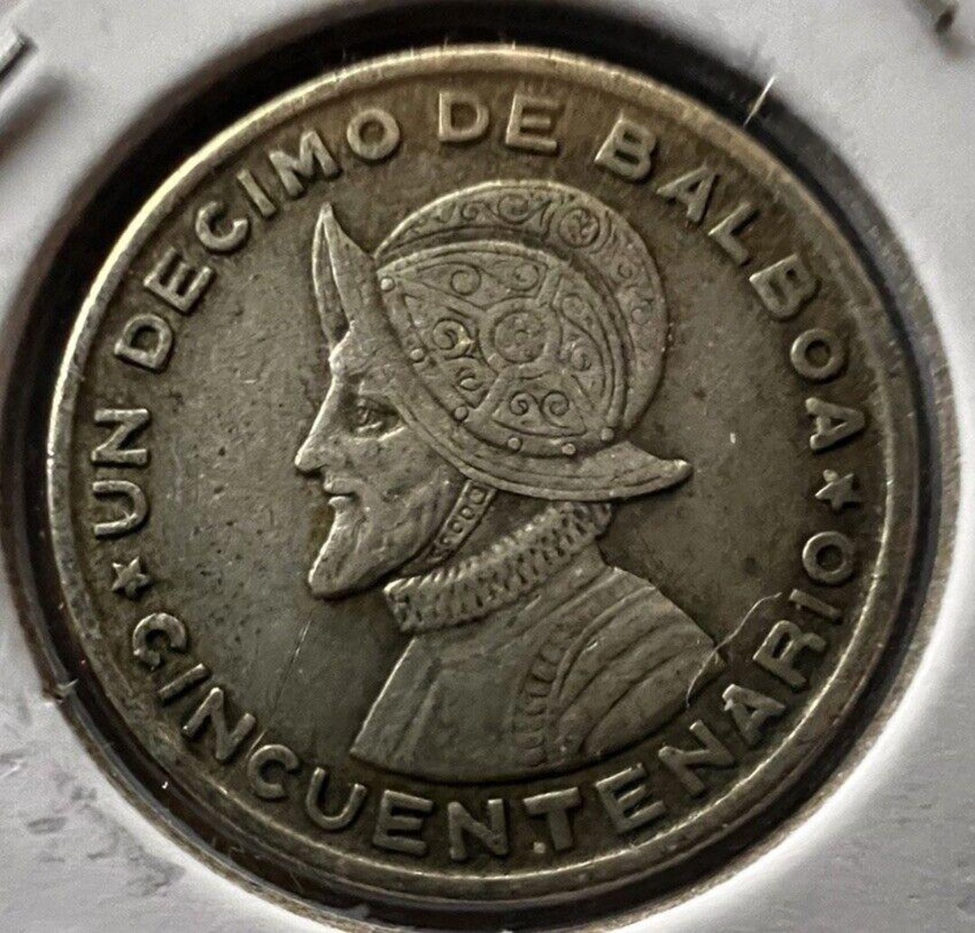 1953 Panama 1/10 Balboa • (un Decimo) 90% Pure Silver (.90 Fine) • Latin America Old World Coin ...