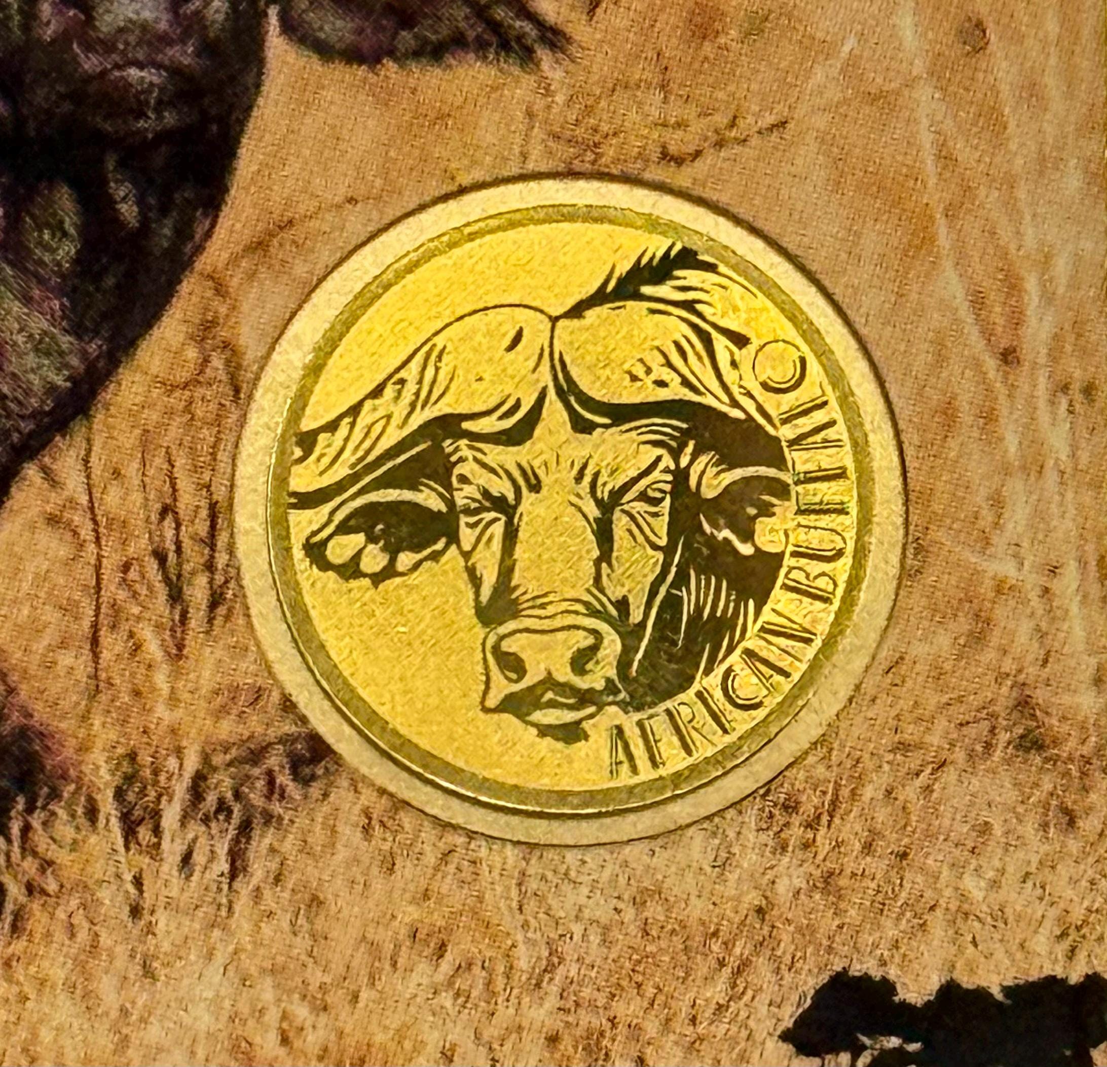 African Buffalo PURE GOLD COIN in Assay Card • 1/1000oz Fine Gold (.999 ...
