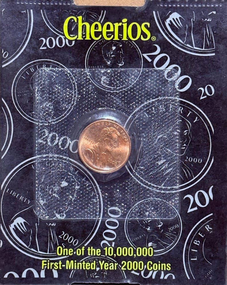 2000 P Cheerios Cent Lincoln Penny Set • Original Promotional Penny ...