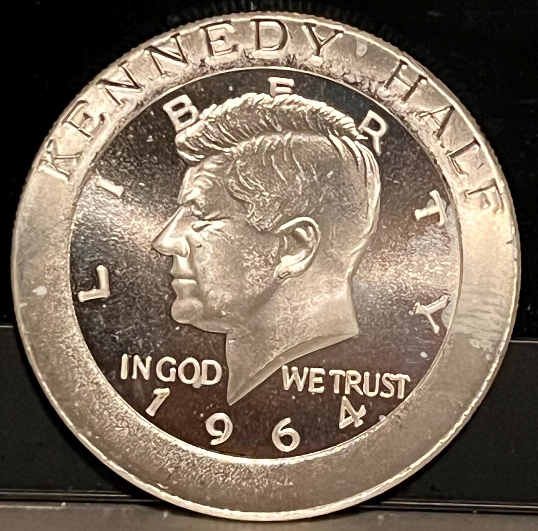1964 JFK Kennedy Commemorative Half Dollar Silver Round • 1 Oz Pure ...