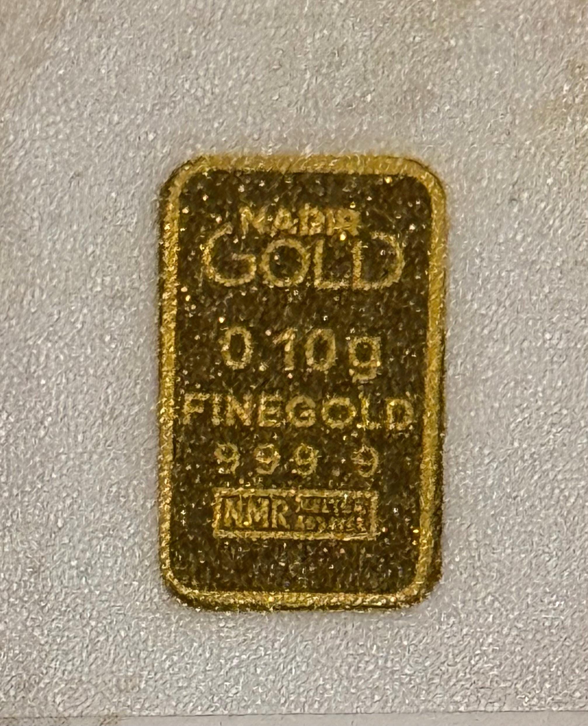 Nadir Metal Refinery 1/10 Gram Gold Bar Life Card • 0.1g Pure Gold in ...